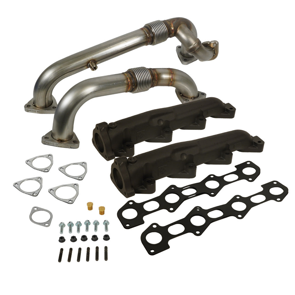 EXHAUST MANIFOLD & UP-PIPE KIT FORD F250/F350/F450/F550 SUPER DUTY 6.4L ...